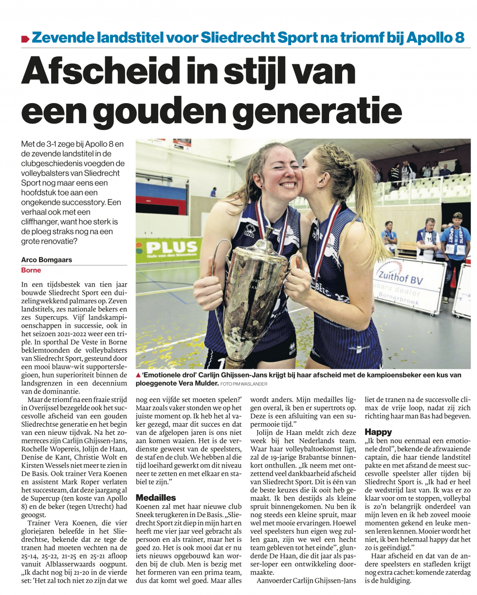 Zevende Landstitel Voor Sliedrecht Sport | Vera Koenen, Trainer Coach